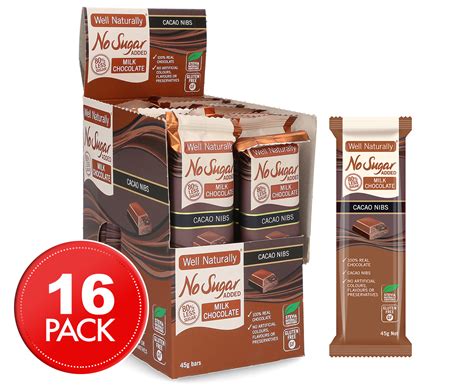 X Well Naturally No Sugar Added Milk Chocolate Cacao Nibs Bars G