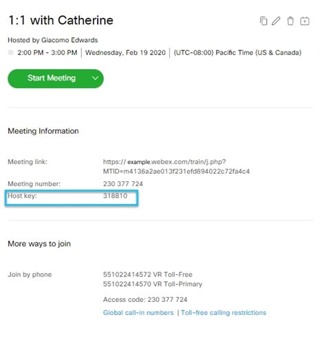 Find The Host Key For A Scheduled Webex Meeting
