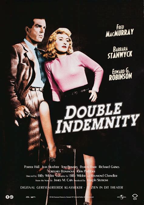 Double Indemnity Original R2000s Dutch One Sheet Movie Poster