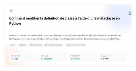 Comment Modifier La Définition De Classe à Laide Dune Métaclasse En