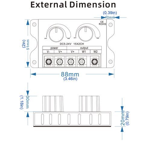 Led Cct Controller Dc5v 12v 24v 2ch 30a Pwm Dimming Ledenet