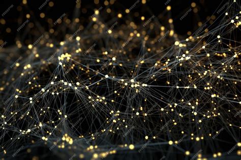 Premium Ai Image Network Connection Of Points And Lines Data Technology Digital Background D