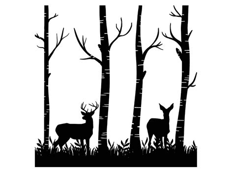 Лес трафарет (Много фото) - drawpics.ru