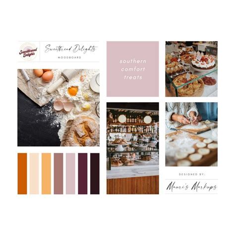 Warm Authentic Mood Board For Southern Bakery Mood Board Mood