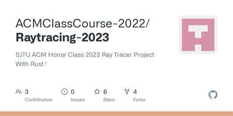 Github Acmclasscourse 2022raytracing 2023 Sjtu Acm Honor Class 2023 Ray Tracer Project With