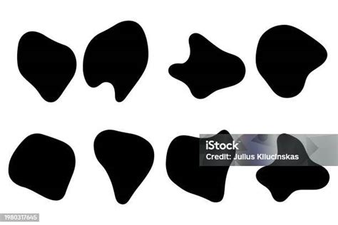 현대 액체 불규칙한 얼룩 모양 추상 요소 그래픽 평면 스타일 디자인 유체 벡터 일러스트 레이 션 세트 프리젠 테이션 디자인