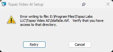 Error Writing To File Bugs And Issues Topaz Community