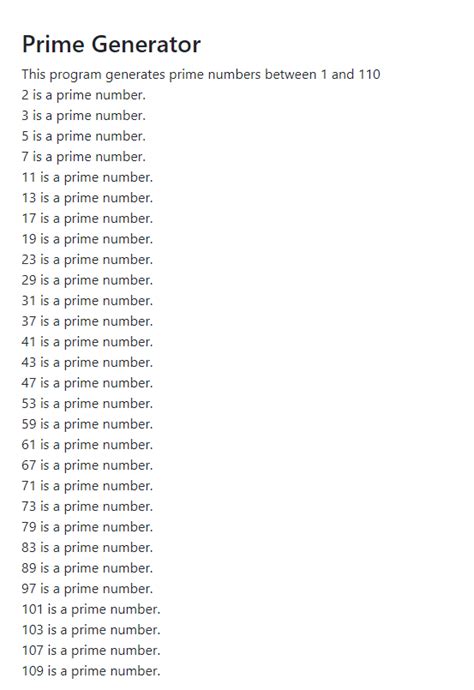 Solved In JavaScript I Was Trying To Generate Prime Numbers Chegg Com