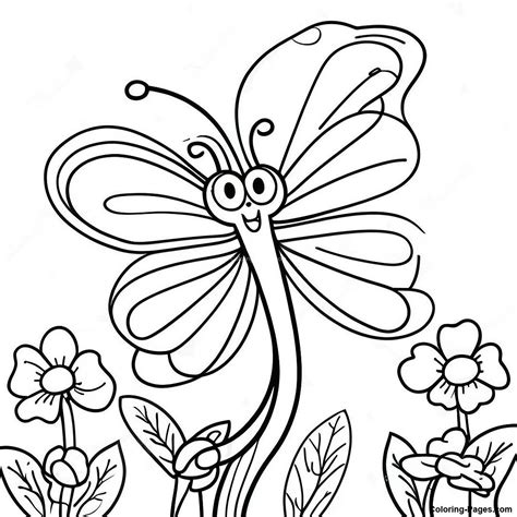 4 H Clover With Butterfly Coloring Page Coloring