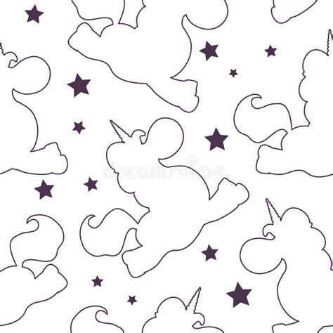 Shape Of Unicorn Pattern Stock Vector Illustration Of Fabric 109757393