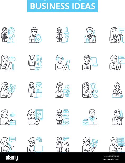 Business Ideas Vector Line Icons Set Innovation Entrepreneurship Franchise Start Up