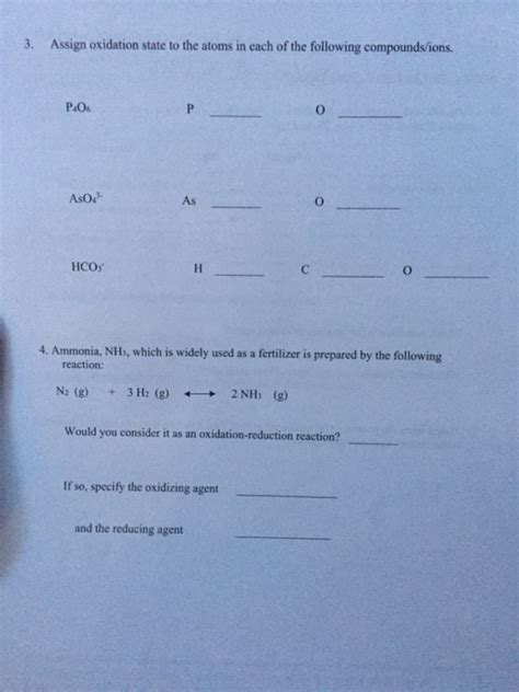 Solved Assign Oxidation State To The Atoms In Each Of The Chegg Com
