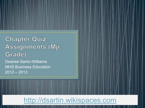Chapter Quiz Assignments Ppt