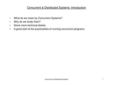 Ppt Concurrent And Distributed Systems Introduction Powerpoint