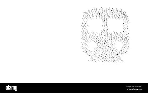 3d Rendering Of Nails In Shape Of Symbol Of Tram From Front View With Shadows Isolated On White