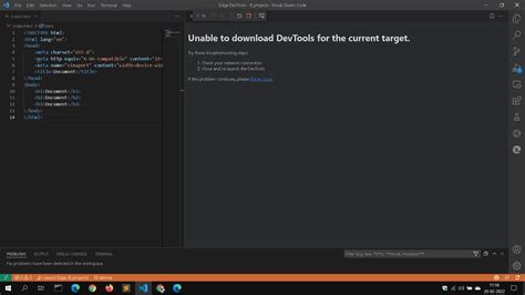 Unable To Run HTML Issue Microsoft Vscode Edge Devtools GitHub