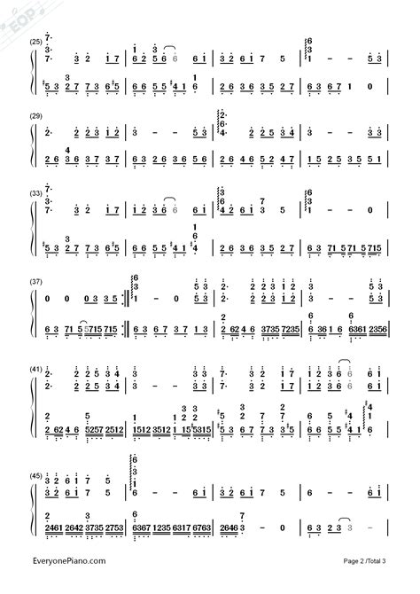 煙花易冷雙手簡譜預覽 Eop線上樂譜架