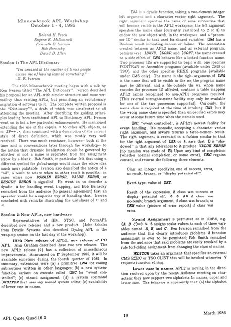 minnowbrook apl workshop acm sigapl apl quote quad