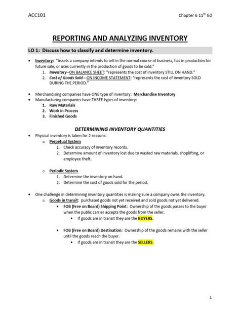 Chapter 6 Review 11th Ed Pdf Inventory Cost Of Goods Sold