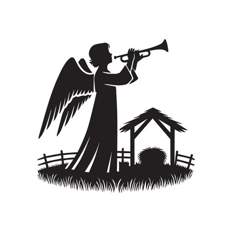 Elegant Black And White Nativity Scene Silhouette Art Timeless