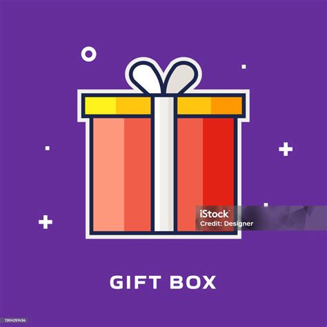 기프트 박스 플랫 라인 아이콘 윤곽 벡터 기호 그림입니다 0명에 대한 스톡 벡터 아트 및 기타 이미지 0명 가격표 계산대