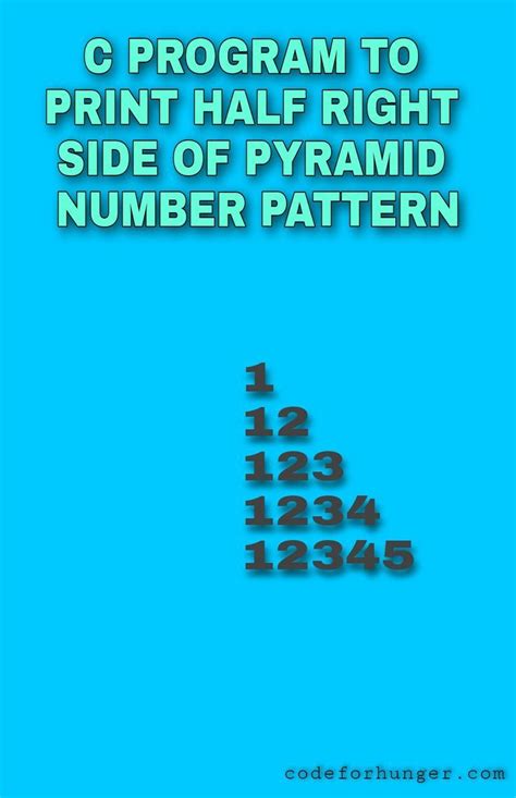 C Program To Print Half Right Side Of Pyramid Number Pattern Number