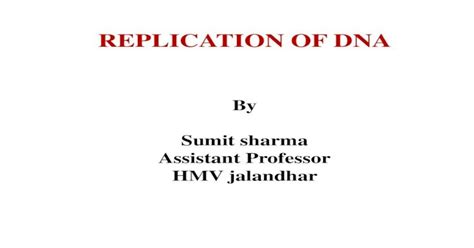 Pdf Replication Of Dna · Dna Strand Substrate Elongated Dna Strand