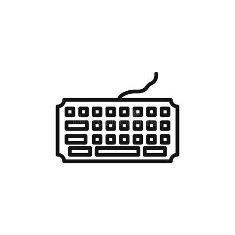 Keyboard Icon Outline Collection In Black And On White Background Stock Illustration