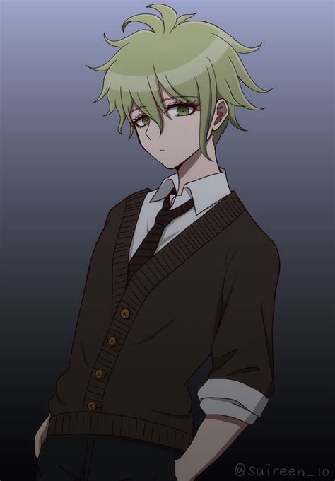 Safebooru 1boy Amami Rantaro Black Pants Brown Jacket Brown Necktie