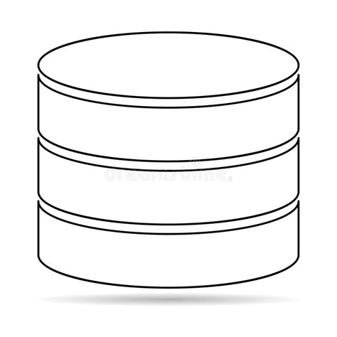 Database Storage Icon With Shadow Internet Network Server Cloud Data Symbol Connection System