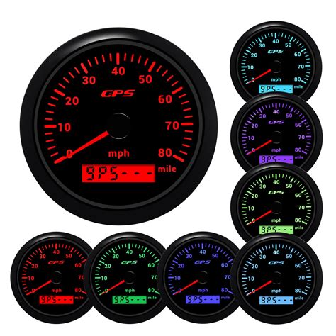 Geloo 85mm Boat Speedometer Gauge 0 80 Mph Digital Gps