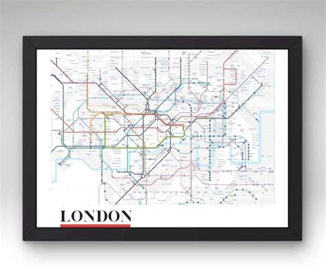 Colorful London Tube Map Art 4 3 Ratio Digital Download Etsy