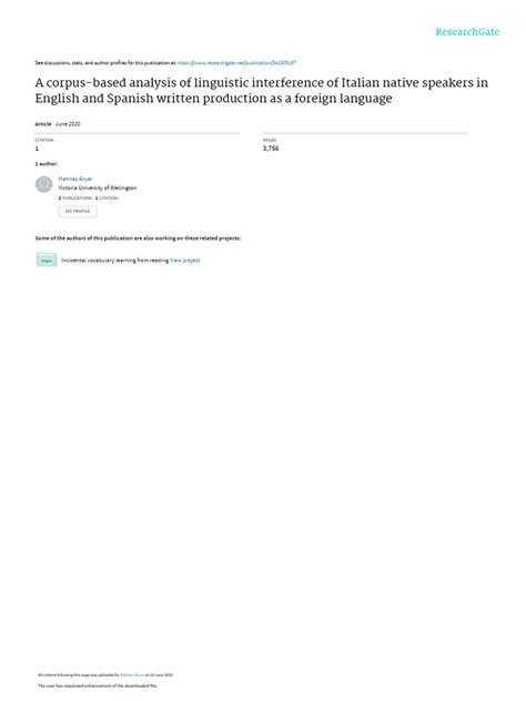 Linguistic Interference Pdf