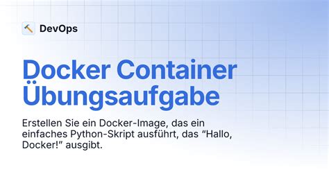 Docker Container Übungsaufgabe Devops