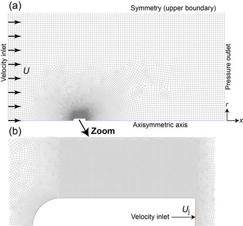 Grid And Boundary Conditions For The Axisymmetric Cfd Model A The