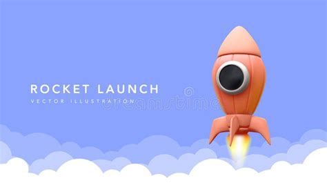 3d Concept Rocket Launch Vector Illustration Stock Vector Illustration Of Innovation Fast