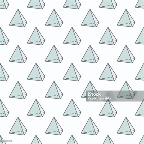 Tetrahedron Mathematics Figure Colored Seamless Pattern Geometry Education Vector Background