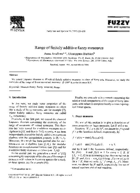 Pdf Range Of Finitely Additive Fuzzy Measures