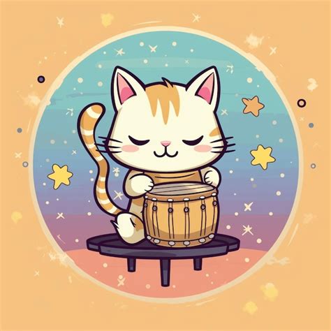 Cute Cat Drumming Adventure Images Free Download On Freepik