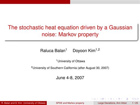 Pdf The Stochastic Heat Equation Driven By A Gaussian Noise Germ Markov Property