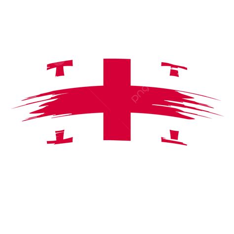 Flag Of Georgia Brush Stroke Clipart Vector Georgia Flag Brush