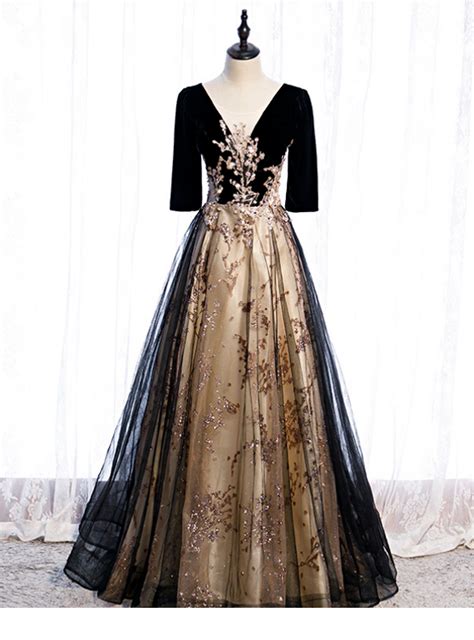 Pink Sequins Short Sleeve Velvet Short Sleeve Prom Dress