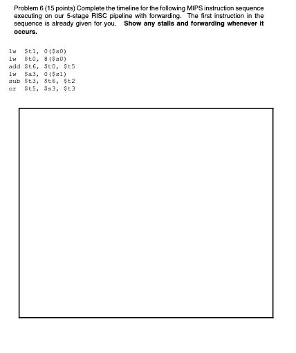 Solved Problem 6 15 Points Complete The Timeline For The