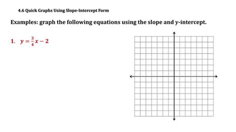 4 6 Quick Graphs Using Slope Intercept Form Ppt