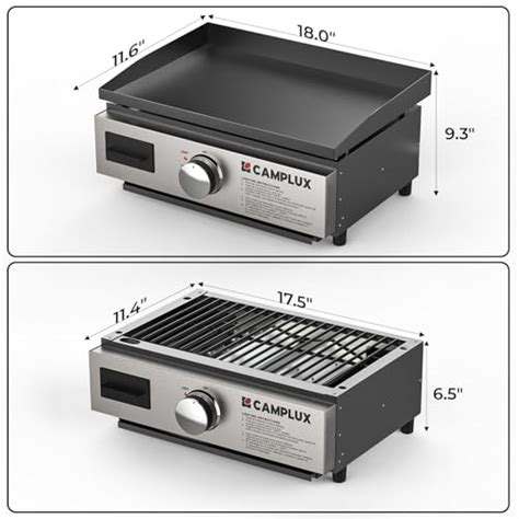 Camplux Propane Gas Griddle Grill 15 000 Btu Griddle Grill Combo