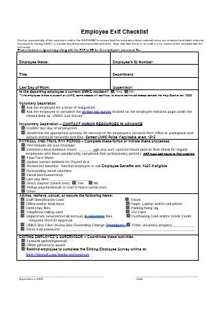 20 FREE Employee Exit Checklist Samples To Download