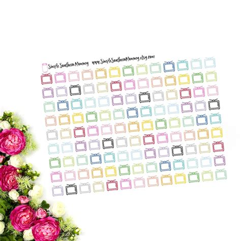 Tv Stickers Color Coding Stickers Functional Stickers Adulting Stickers Home Management Stickers