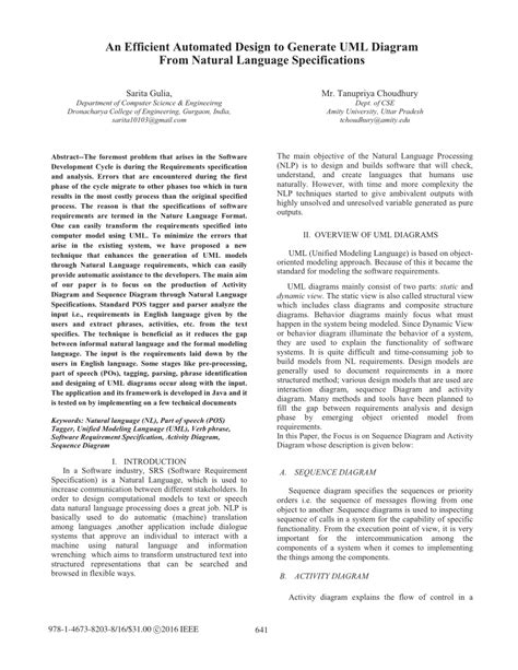 pdf an efficient automated design to generate uml diagram from