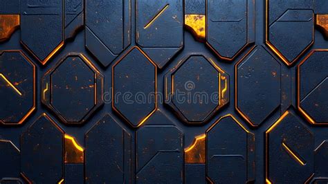 Modular Composite Panels With Glowing Edges Stock Illustration