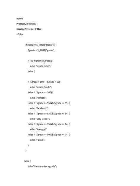 Grading System Php Code Pdf Color Rainbow